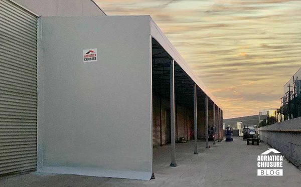 Una tettoia esterna per la Eurotecno di Lumezzane (Brescia)